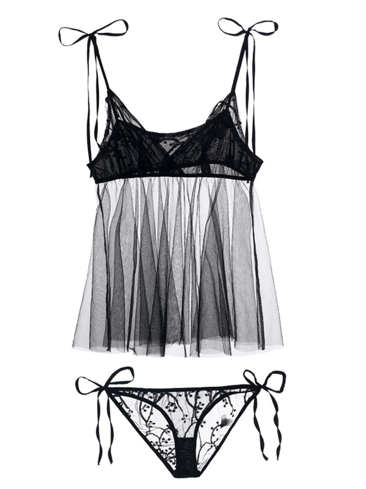 Sexy Sheer See Through Baby Doll Nighties Set Sofyee