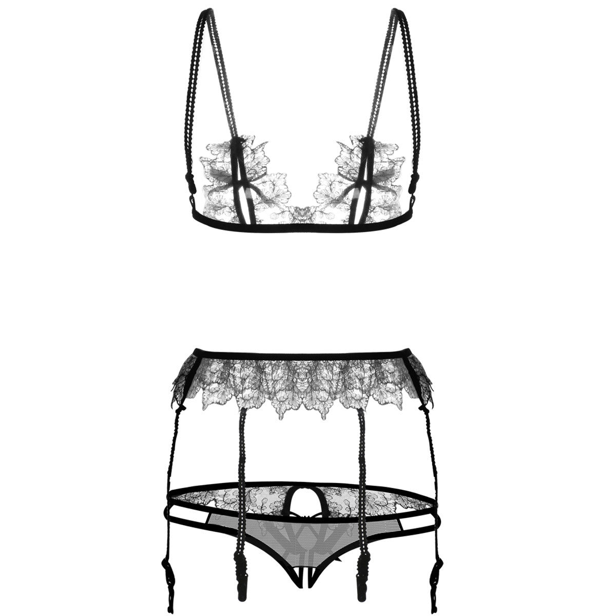 Eyelash Lacey Daisy Extreme See Through Sexy Bra Lingerie Set – Sofyee