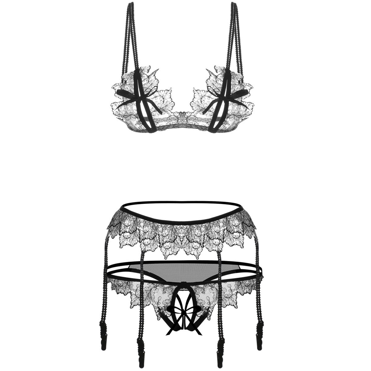 Eyelash Lacey Daisy Extreme See Through Sexy Bra Lingerie Set – Sofyee